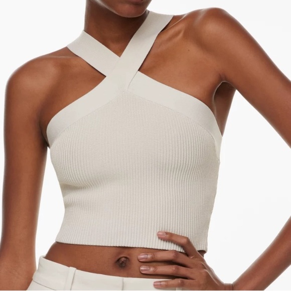 Aritzia | Tops | Aritzia Babaton Sculpt Knit Criss Cross Cropped Tank ...